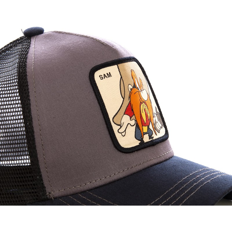 Capslab Yosemite Sam SAM2 Looney Tunes Grey and Black Trucker Hat ...