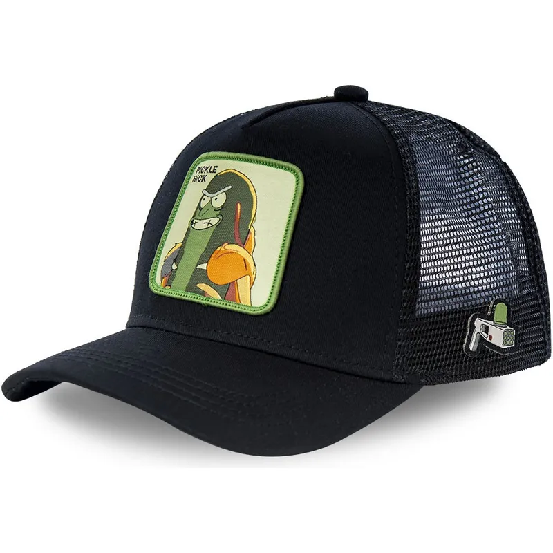 Capslab Pickle Rick CKL2 Rick and Morty Black Trucker Hat: Caphunters.ie