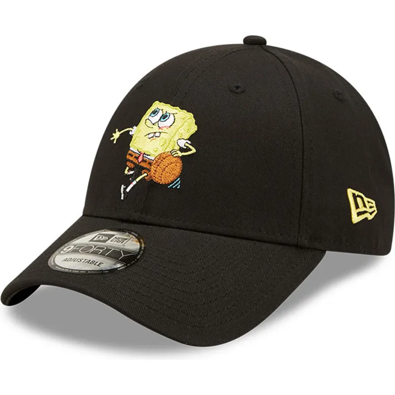 New Era Curved Brim 9FORTY Sporty SpongeBob SquarePants Black ...