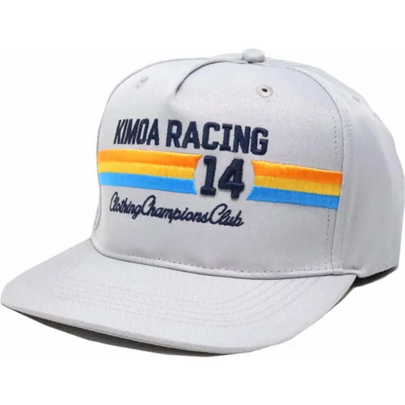 Kimoa Flat Brim Racing 14 Grey Adjustable Cap: Caphunters.ie