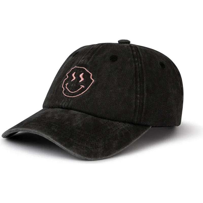 Pica Pica Curved Brim Smiley Face Black Adjustable Cap: Caphunters.ie