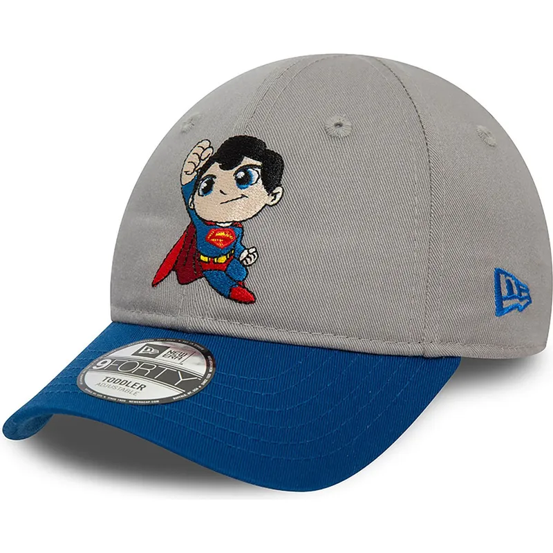 New Era Curved Brim Youth Superman Hero DC Comics Grey and Blue ...