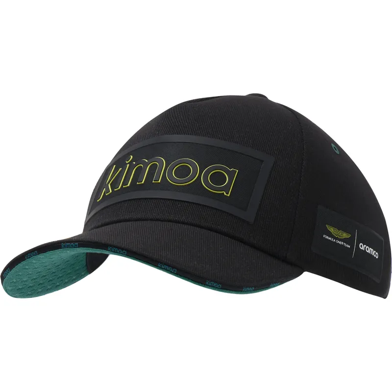 Aston Martin F1 Team X Kimoa Curved Brim Patch Black Adjustable Cap ...